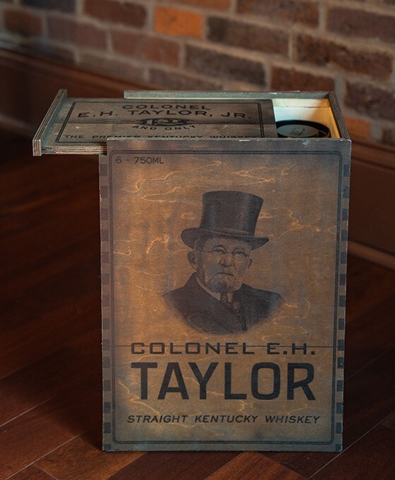 Colonel EH Taylor Wooden Box E. H. Taylor Bourbon Wood Advertising ...