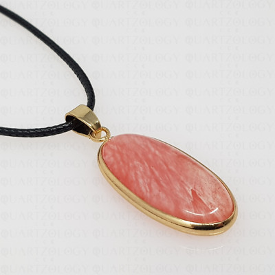 Cherry Quartz Necklace Quartz Crystal Pendant Cord Healing Stone Chakra ...