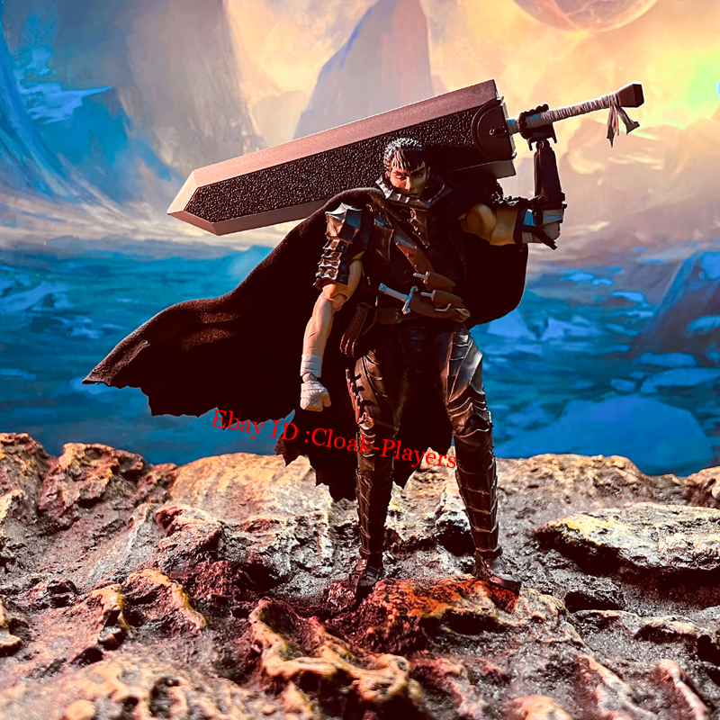1/12 Custom Black Cloak Cape for 6" Aciton Figure Berserk Guts(No ...