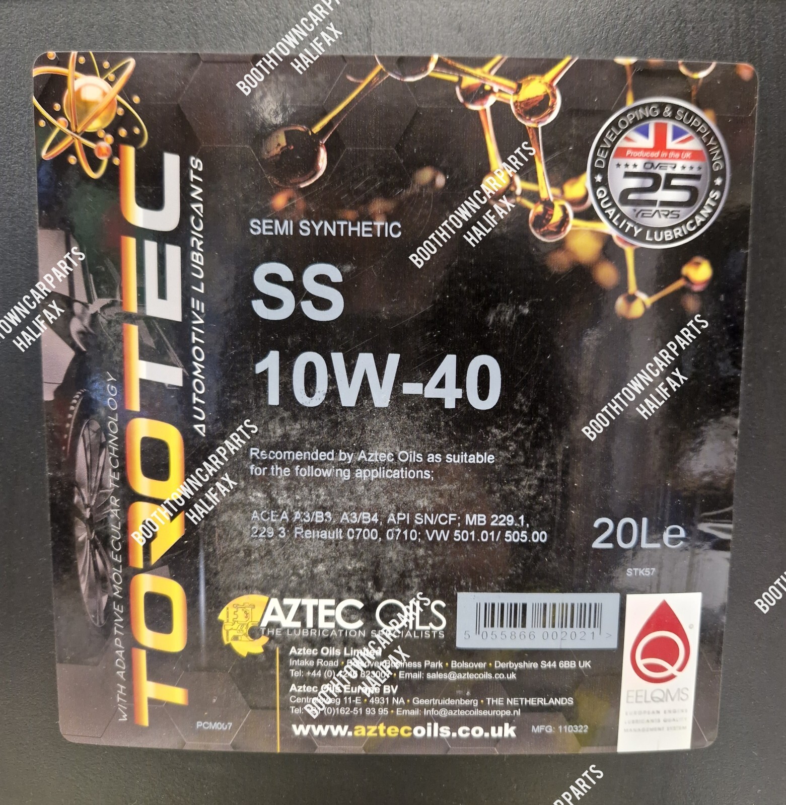 Aztec Oils 10w40 Semi Synthetic 10W-40 ACEA A3 B4 20 Litre | eBay UK