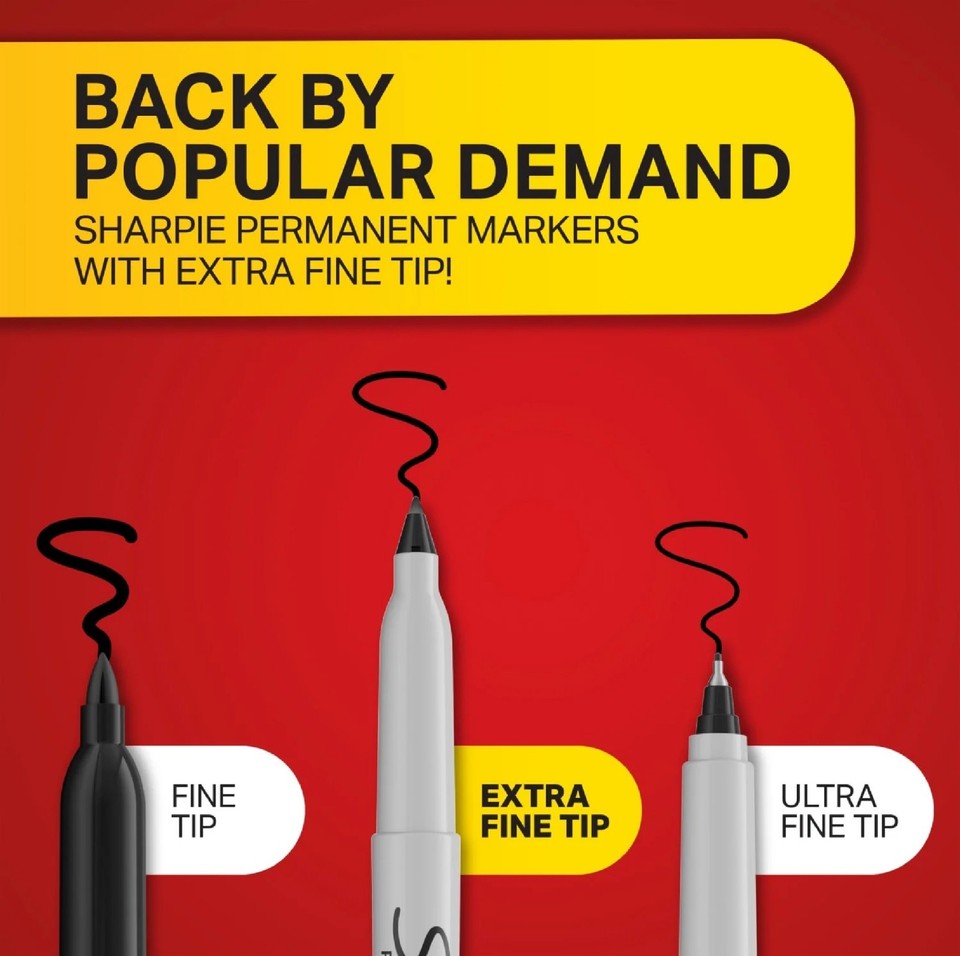 Sharpie Permanent Markers, Water- and Fade-Resistant, Extra Fine Point ...