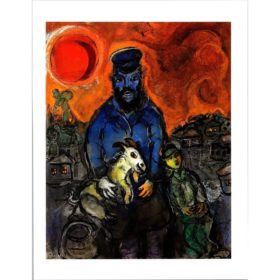 The Man With A Goat Marc Chagall 1964 Art Book Plate Print SK9 | eBay