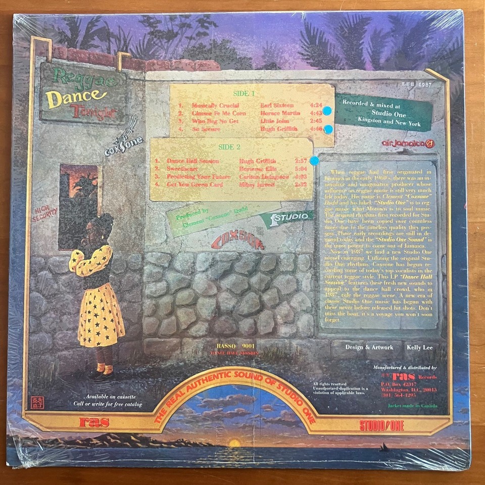 V/A Dance Hall Session LP Ras 9001 US 1987 VG+ Earl 16, Hugh Griffith ...