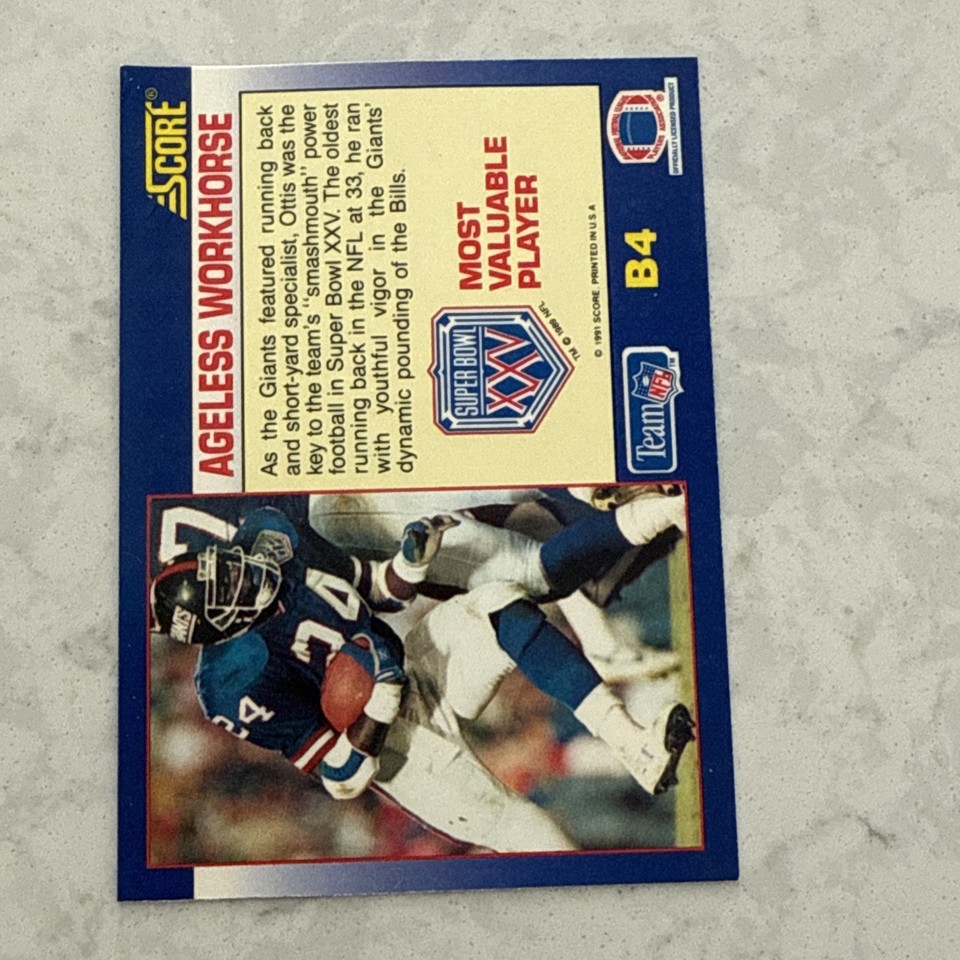 1991 Score Factory Inserts #B4 Ottis Anderson New York Giants | eBay