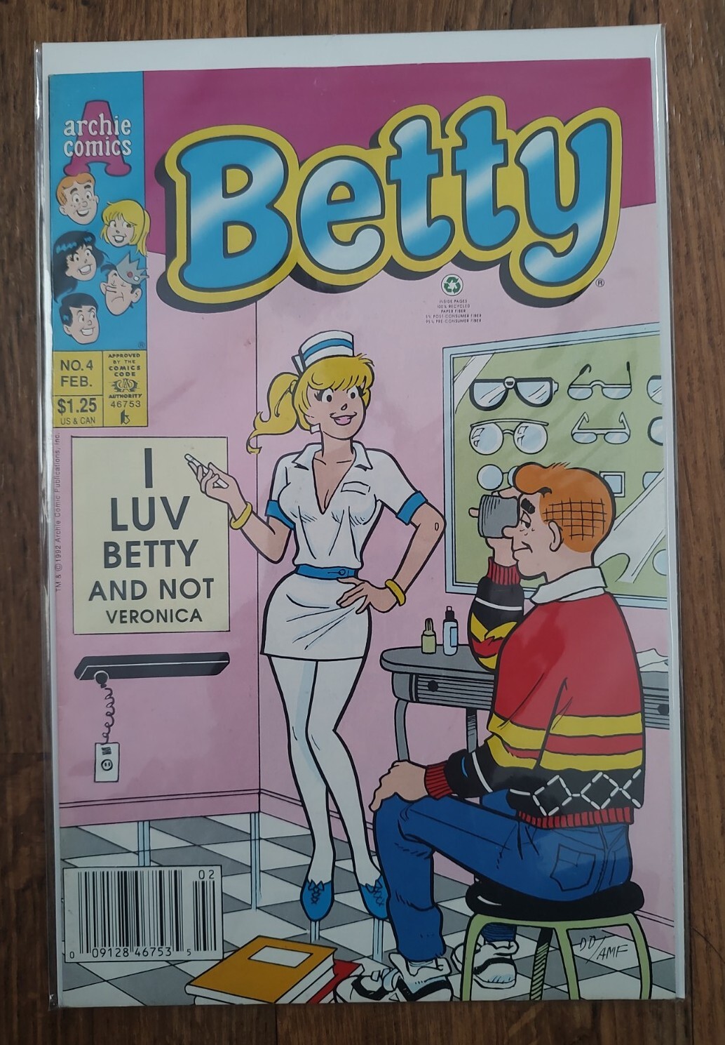 Betty #4 Newsstand Archie Comics 1993 Nurse Costume Decarlo GGA Good ...