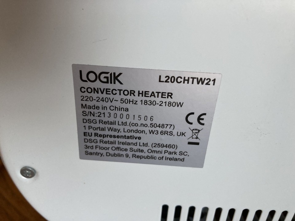 Logik L20CHTW21 Convector Heater | eBay UK