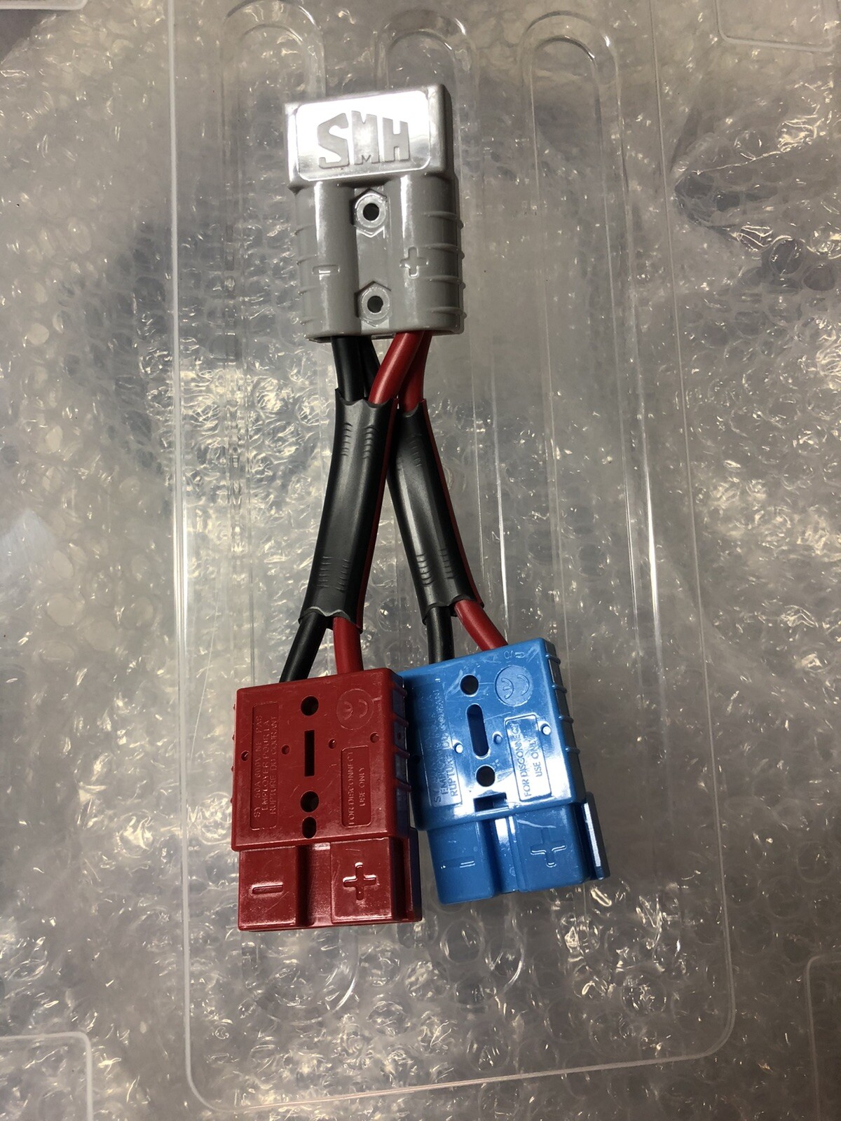 Red Blue Anderson Style Plug Connector Double Y Adaptor 8 B&S 59 AMP ...