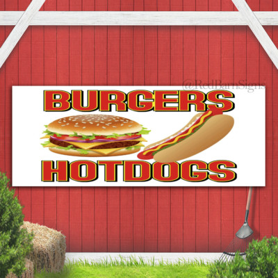 Burgers Hotdogs Concession indoor outdoor banner sign | eBay