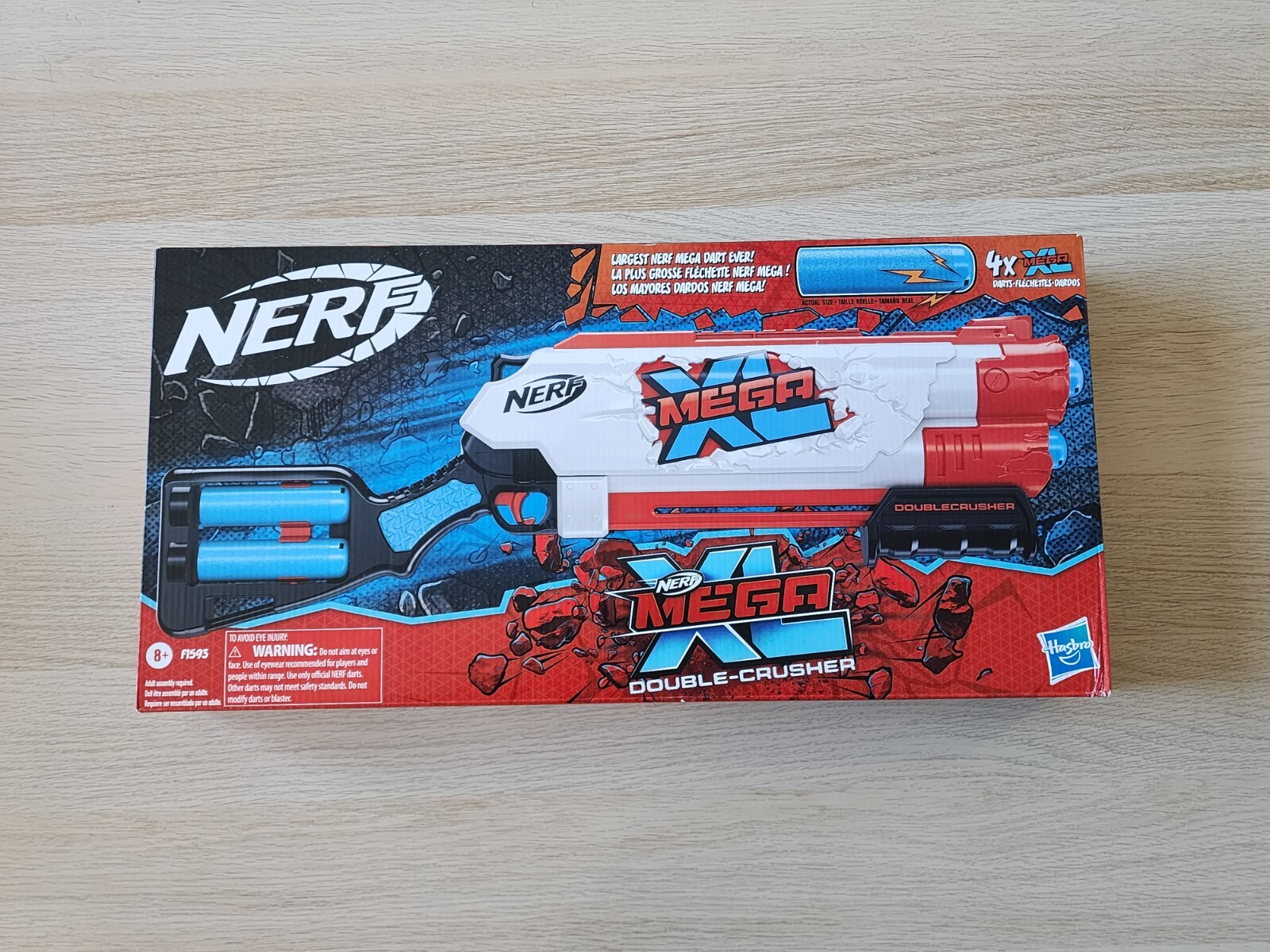 Nerf F1593 Mega XL Double Crusher Blaster Largest Nerf Mega Darts Ever ...