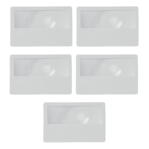 5 Piece Lens Magnifier Magnifying Reading Glass Credit Card Wallet Size ...
