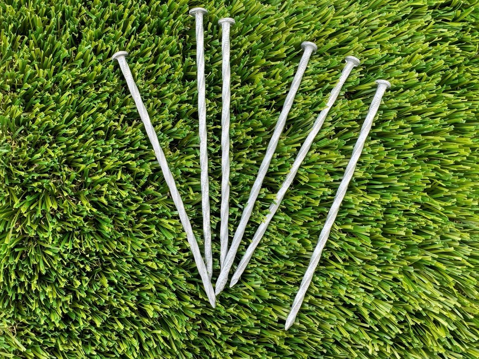 Sandbaggy 6 inch Galvanized Artificial Turf Nails - Spiral Landscape ...
