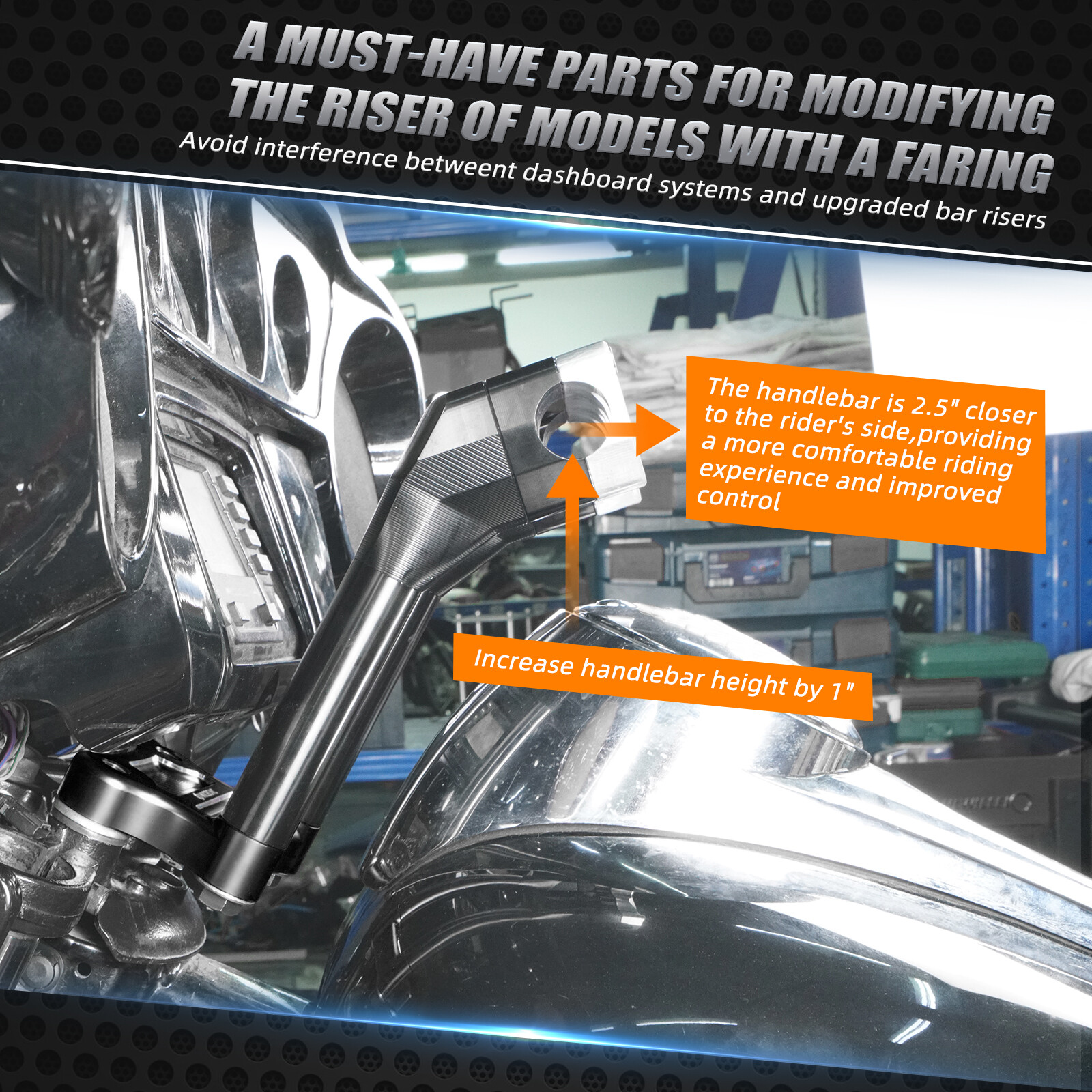 Handlebar Riser Pull Back Plate For Harley Electra Glide Standard FLHT ...