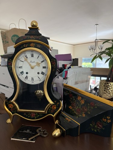 Zenith Neuchâtel Pendulum Mantel Clock – Hand Painted Floral Swiss Vintage W/key | eBay
