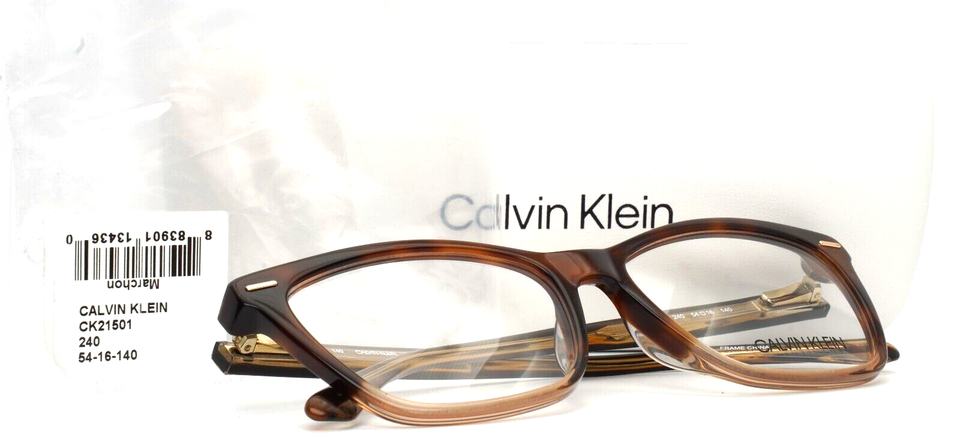 CALVIN KLEIN CK21501 240 Soft Tortoise Womens Semi Cat Eye Eyeglasses ...