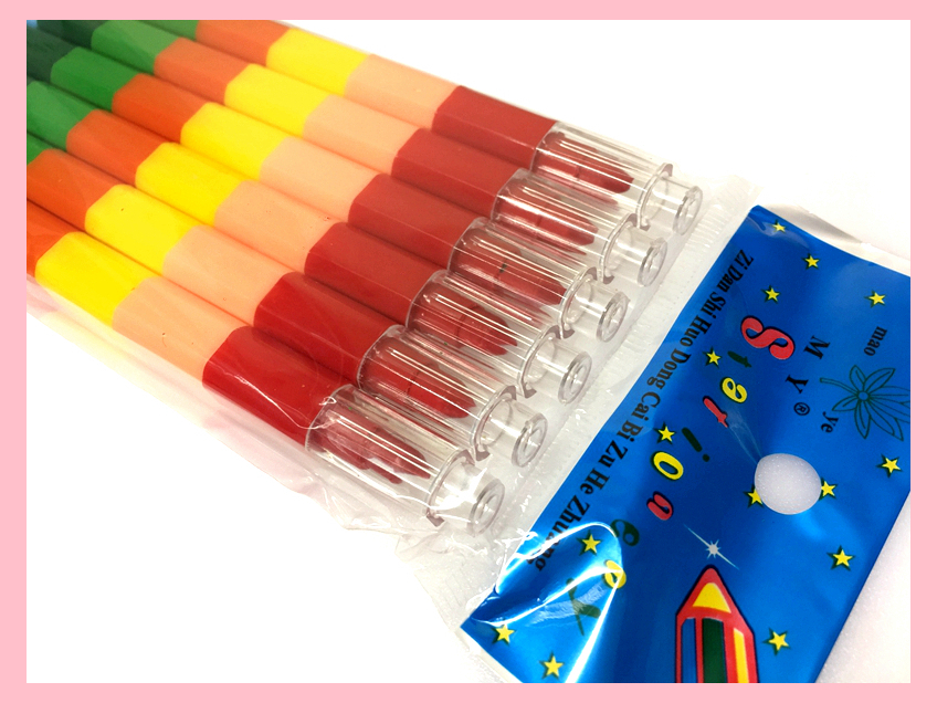 12 Colours Kids Children Fun Stacking Crayons Swap Point Bullet Crayon ...