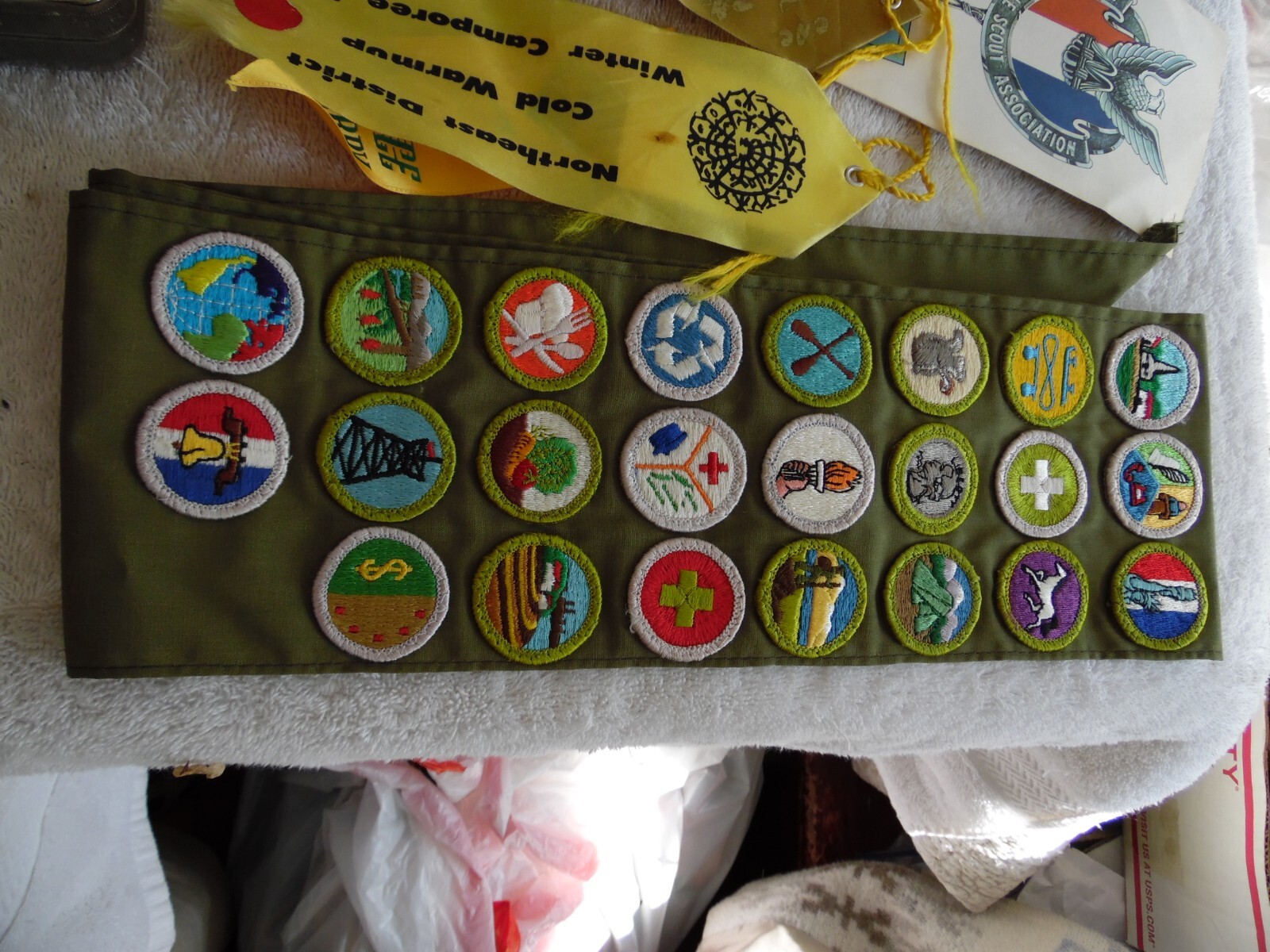Lot of Vintage BSA Boy Scouts Sash With Merit Badges Patches Award ...