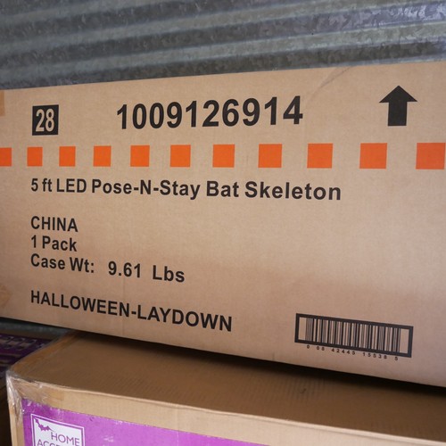 1 Poseable Bat Skeleton 5 Feet Tall Led Home Depot Halloween | eBay