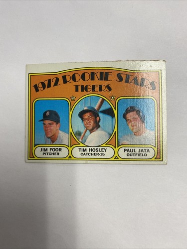 1972 Topps Baseball Tigers Rookie Stars Jim Foor/Tim Hosley/Paul Jata ...