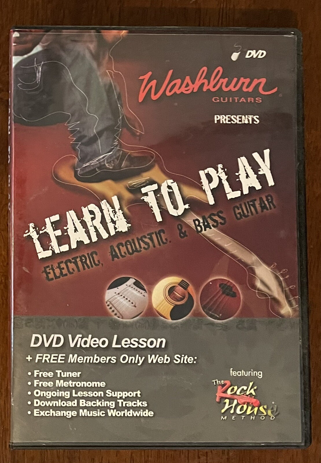 Learn to play electric, acoustic and bass guitars- DVD - By Washburn ...