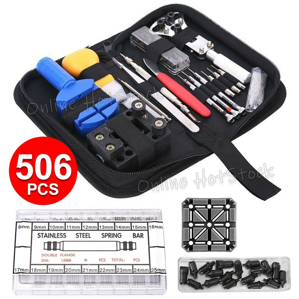 506pcs Watch Repair Tool Kit Back Case Opener Remover Spring Pin Bars ...