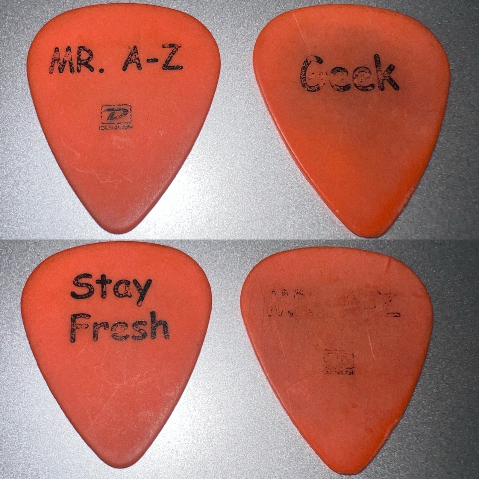 Jason Mraz Mr. A-Z Stay Fresh Geek Orange Guitar Pick - 2005 Tour x2 ...