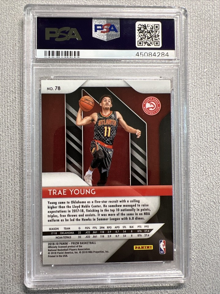 2018-19 Panini Prizm Trae Young Rookie Card RC #78 PSA 10 Hawks GEM ...