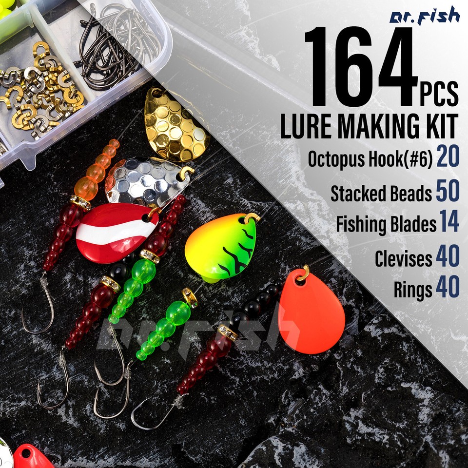 164x Fishing Rig Making Kit Inline Spinner Colorado Trolling Lure Trout Walleye | eBay