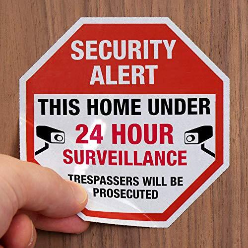 “Security Alert - This Home Under 24 Hour Reflective Decals for Doors ...