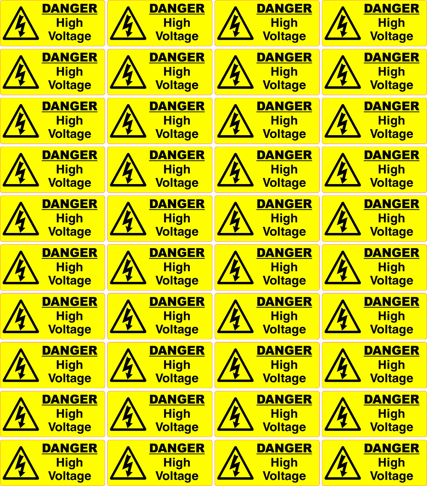 Electrical Warning Labels 230v 240v 400v 415v 440v Electric Shock, High ...