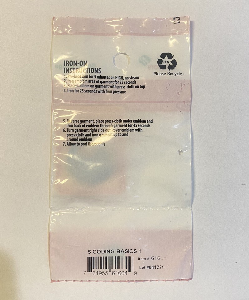 Girl Scout Senior Badge CODING BASICS 1 Made in USA NIP | eBay