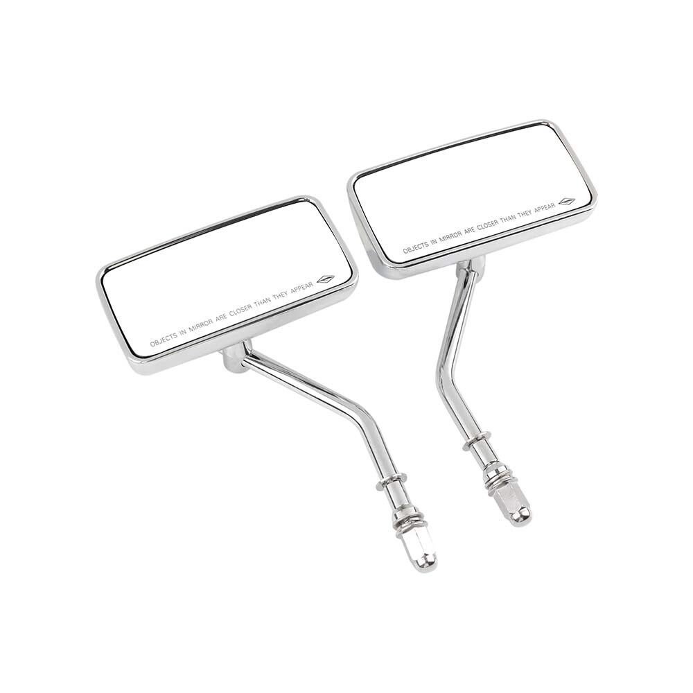 Chrome Rectangle Motorcycle Rear View Mirrors For Harley Fatboy Bobber ...