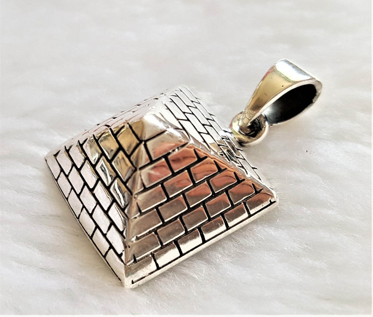 925 Sterling SILVER Egyptian Pyramid Ancient SACRED SIGNS Talisman ...
