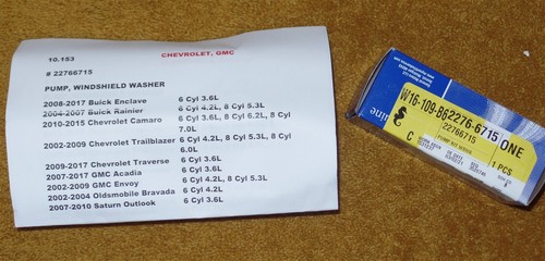 2007-2017 Buick/Chev/GMC/Olds/Saturn Windshield Washer Pump NEW ...