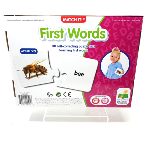The Learning Journey First Words Match It 30 Self Correcting Puzzle ...