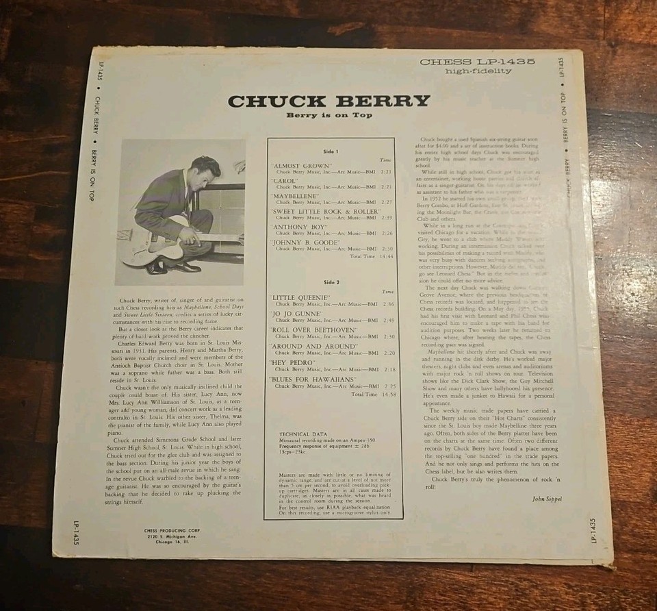 Chuck Berry Berry Is On Top Chess Records lp-1435 | eBay