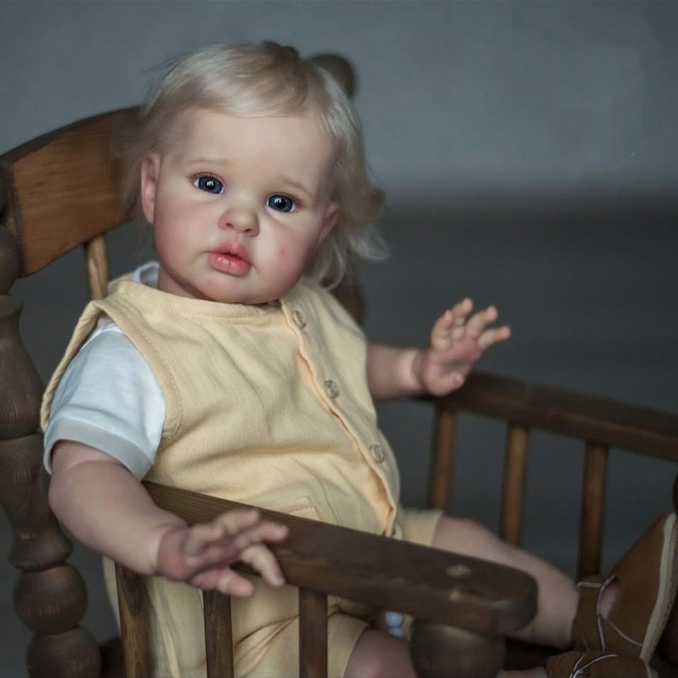 22in Reborn Baby Doll Lovely Toddler Girl Hand-Rooted Hair Gift ...