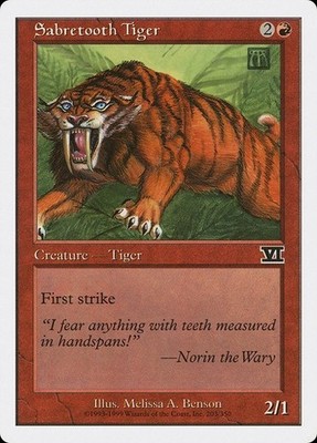 Sabretooth Tiger LP 6th Sixth Edition Red Creature Mtg Magic English ...