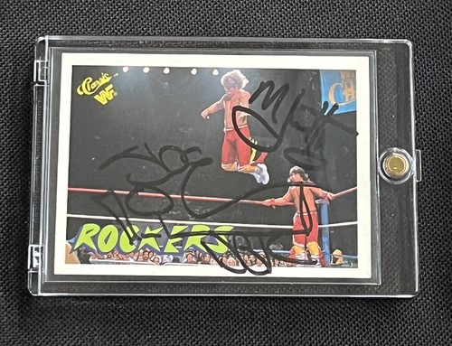 THE ROCKERS 1990 CLASSIC WWF WRESTLING SIGNED AUTOGRAPHED CARD JSA ...