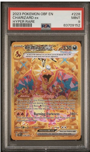 2023 Pokemon OBF EN Obsidian Flames #228 Charizard EX hyper selten Gold ...
