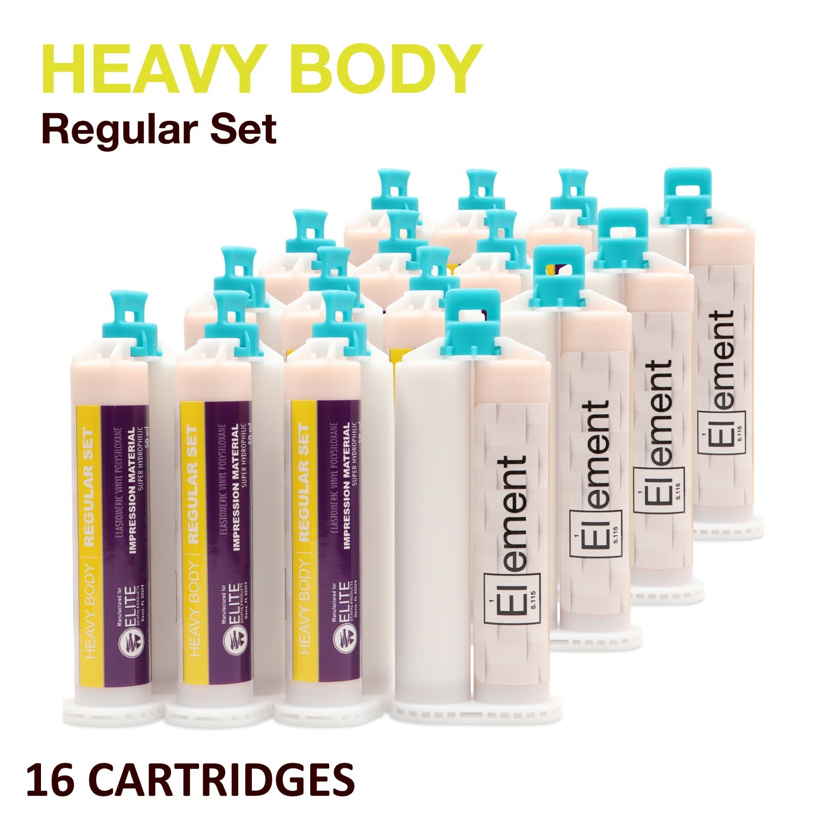 Element HEAVY BODY VPS PVS Impression Material REGULAR Set 16 X 50ML ...
