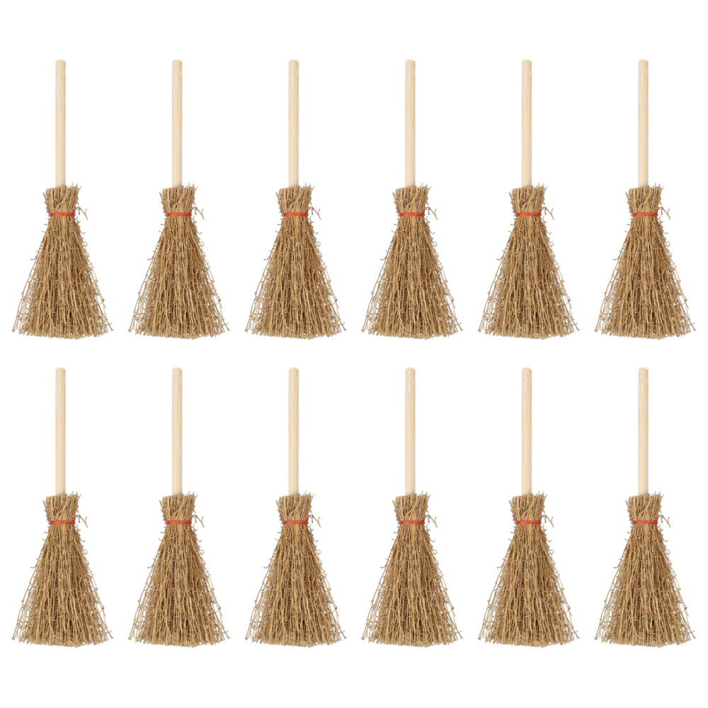 12PCS doll house mini broom ornament miniature broom Broom for Witch ...