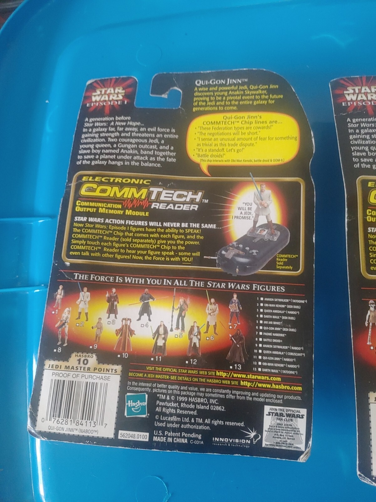 3 Star Wars Action Figures Episode 1 -Jedi Qui Gon Jinn, OOO-9, Anakin ...