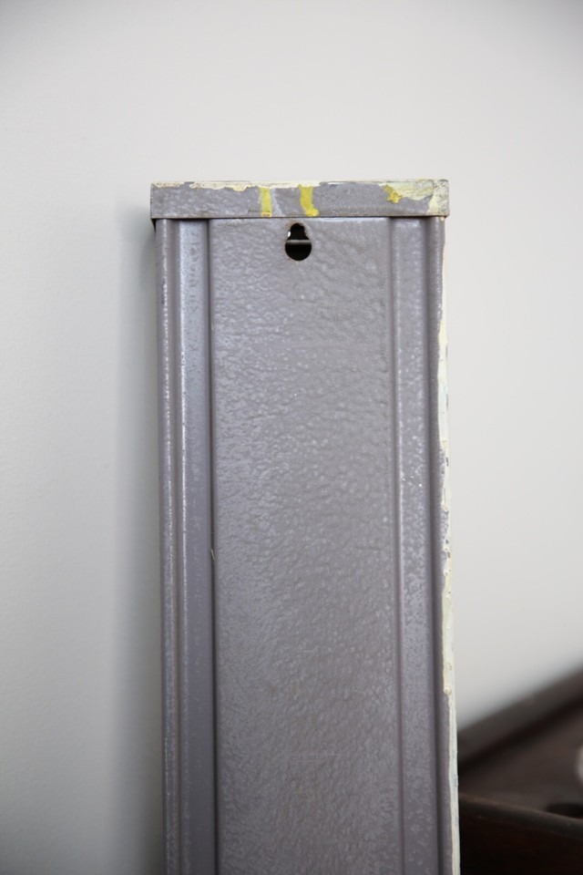 Vintage Time Card Holder Slot Rack Gray Metal Industrial Office ...