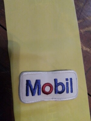 MOBIL PATCH. NEW OLD STOCK. SEW OR IRON ON. 3 INCHES GAS OIL | eBay
