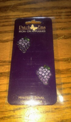 Patch Ems Iron On Patches Hirschberg Grapes NIP New Wine Lovers | eBay