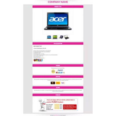 eBay Templates eBay Auction Template Mobile Responsive 100% | eBay