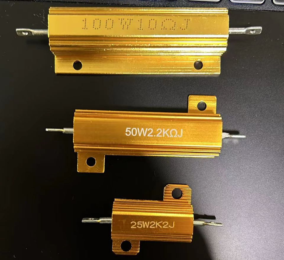 4 PC 50W Gold Aluminum Housed Wire wound Resistor For Audio 0.1R to ...