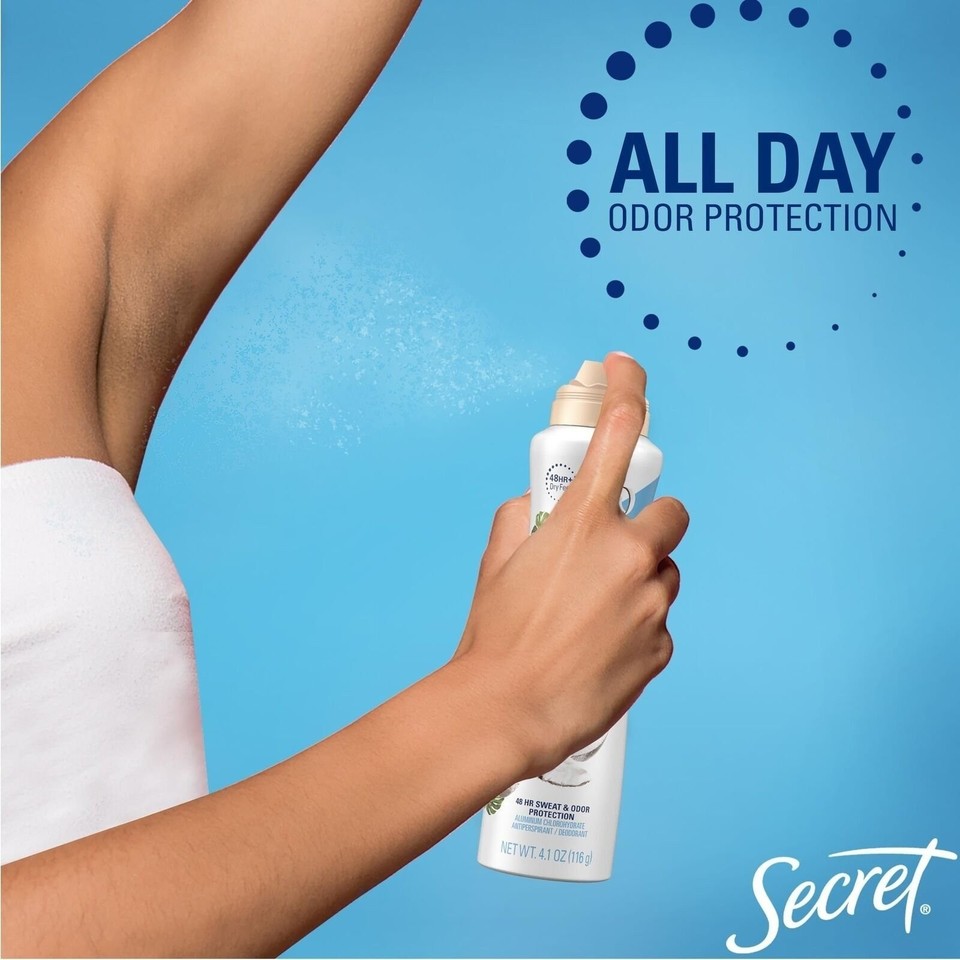 Secret Dry Spray Antiperspirant Deodorant, Nurturing Coconut and Argan ...