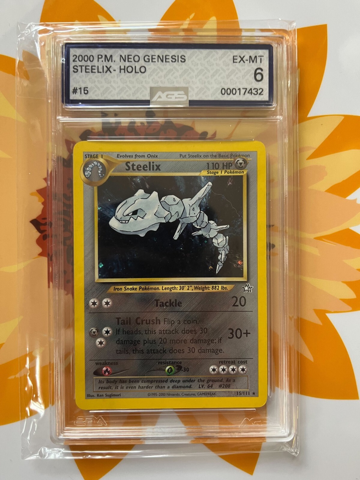 2000 Pokemon STEELIX Holo Neo Genesis 15/111 Graded AGS 6 EX-MT | eBay