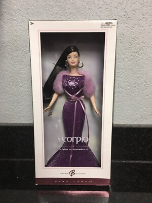 VINTAGE BARBIE COLLECTOR- SCORPIO OCTOBER 24-NOVEMBER 21 PINK LABEL ...